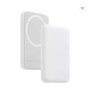 Magnetic Wireless Charging Portable Power Bank, Small and Light Charger 5000mAh Backup Battery Pack Compatible for iPhone (Includes Charging Adapter)