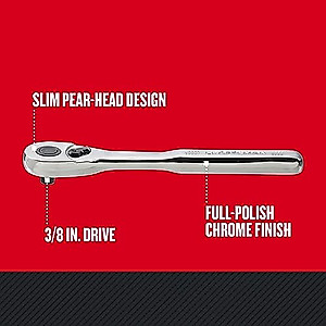 CRAFTSMAN Ratchet Wrench, 3/8-Inch Drive, 72-Tooth, Pear Head (CMMT81748)