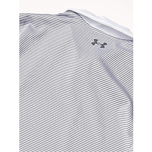 Under Armour Performance Stripe Polo, White (100)/Pitch Gray, Youth X-Small