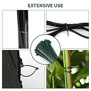 KINGLAKE 100 Pcs 3mm Dark Green Nylon Garden Cable Zip Ties Self Locking Cable Ties Twist Ties 10"