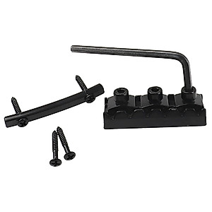 1Set Yootones Guitar Locking Nut & String Tension Bars String Retainers Compatible with Floyd Rose Tremolo Guitar Bridge (Black)