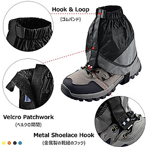 Azarxis Gaiters Low Gators Snow Ankle Gaiters for Women & Men & Youth Outdoor Hiking Walking Backpacking Lightweight Waterproof Adjustable Sand Proof (Blue)