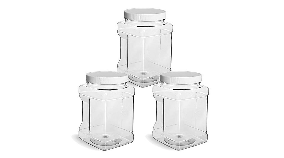 TFD Supplies 3 Pack Plastic Storage Tubs with Lids - 64oz Easy Grip