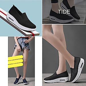 MQSHUHENMY Women's Orthopedic Sneakers, Orthopedic Shoes for Women, Air Cushion Slip-On Walking Shoes Fashion Sneaker (Brown,9)