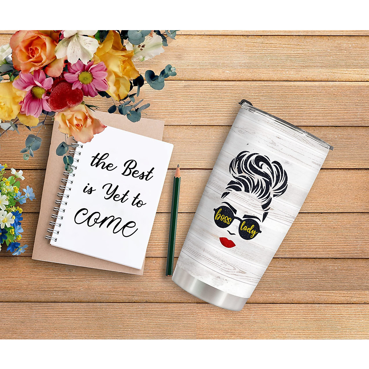 HYMONA Boss Gifts For Women Boss Travel Mug Boss Cup World Best Boss Gifts For Female Boss Christmas Birthday Gifts For Women Boss 20 Oz