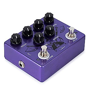 Caline Pedals Reverb Delay Effects Pedal Repeat Preamp Acoustic Electric Guitar Pedal True Bypass Metal Purple CP-80
