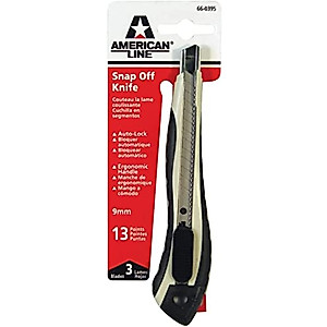 American Line 13-Point 9mm Retractable Snap-Off Knife with Auto-Locking Slider and Ergonomic Handle - Case Pack, (60 Knives with Blades) - 66-0395