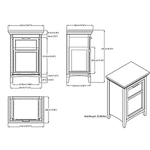 SIMPLIHOME Avington 29.9 inch H x 20.5 inch W Laundry Hamper in Pure White with 1 Storage Compartment, for the Bathroom