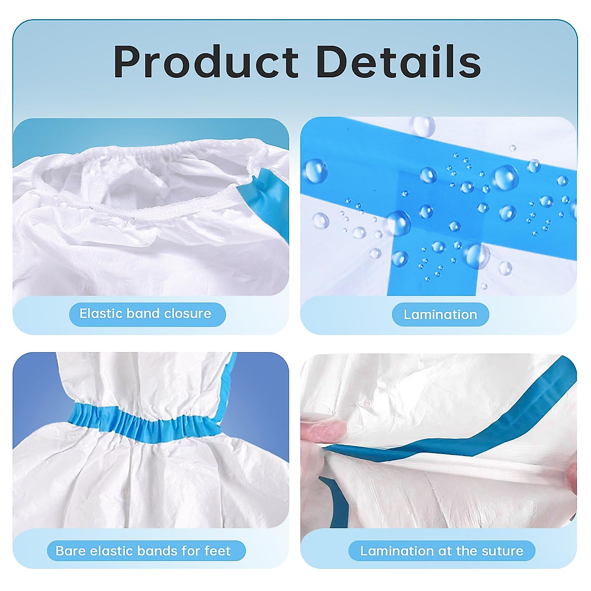 zfyoung 5 Pairs Disposable Boot and Shoe Covers,non-slip waterproof，Suitable for indoor and outdoor, catering, sanitation, disinfection protection, community protection