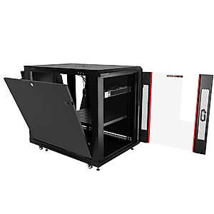 Sysracks Server Rack Network Cabinet Rack 35 inch Deep Lockable Server on Casters with - POWERBAR - Shelf - Fan - Hardware - for Data - AV - Computer - Networking - PC Equipment (12U 35-Inch Depth)