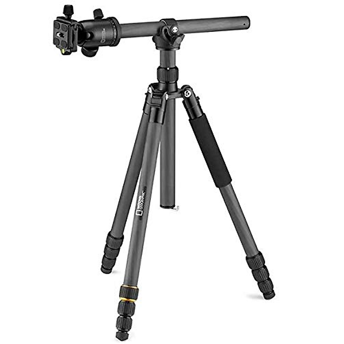 NATIONAL GEOGRAPHIC Travel Tripod, 5-Section Legs, Carbon Fiber, Compatible with Canon, Nikon, Sony DSLR, 90 Column, Twist Locks 360 Degree Ball Head,Quick Release Plate, 8KG Load Capacity, Carry Bag