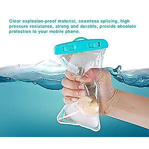 Nothers Clear Universal Waterproof Cellphone Pouch Case,Phone Dry Bag, Lanyard, iPhone 13 12 Pro 11 Pro Max XS XR X 8 7 6SGalaxy S21 20Ultra S10 Note10 9,Up 7.5,2 Pack（Blue+Black）, 21*11.5*1.3cm