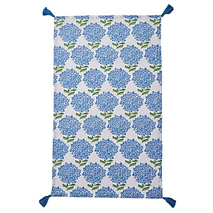 Two's Company Hydrangea Set of 2 Dish Towels with Decorative Tassels - Cotton