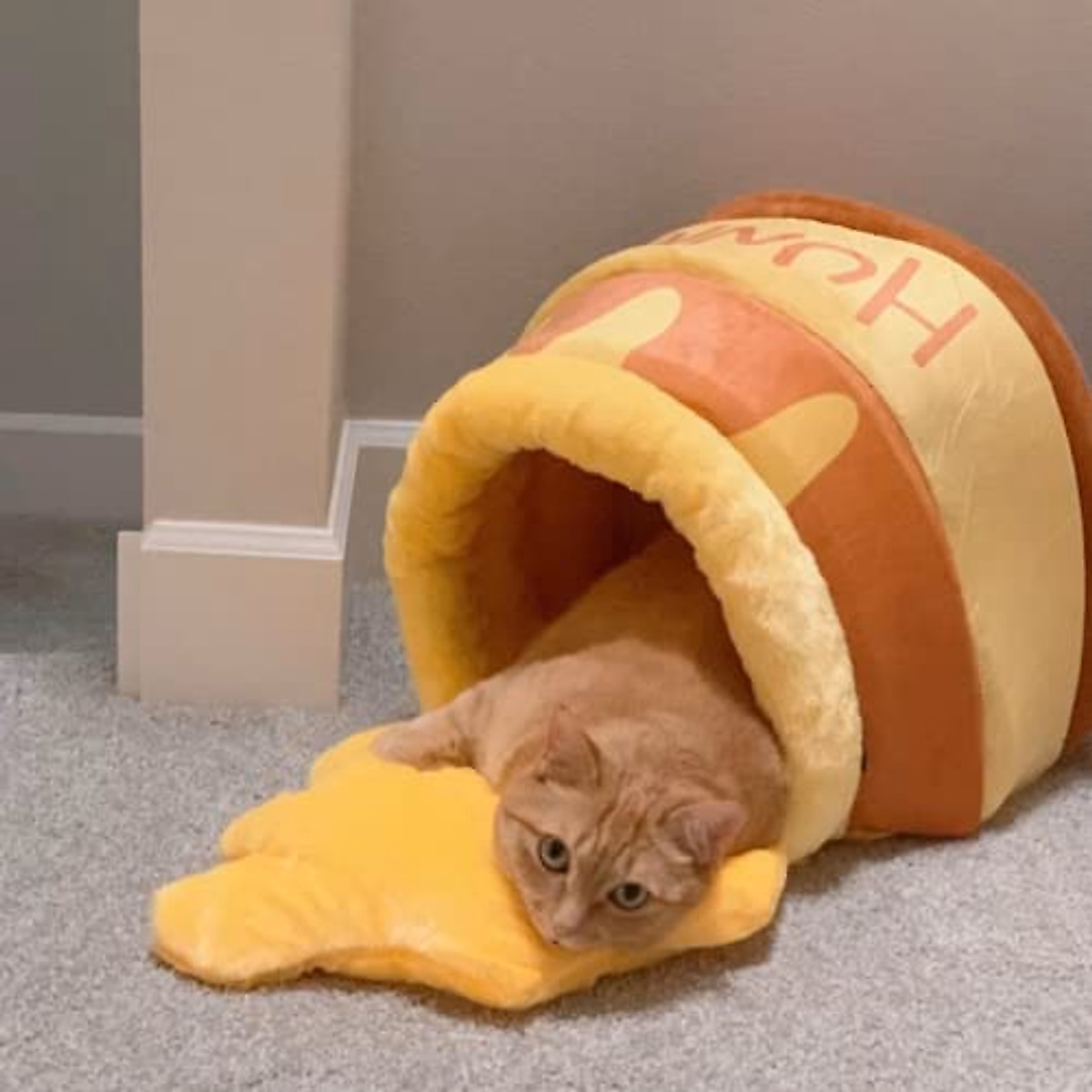 GOUXTD Cat Bed Cave Honeypot Cat House Indoor Cat Cute and Comfortable Pet Cat Sofa Cute and Comfortable Pet Cat House
