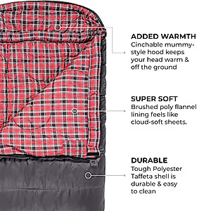 TETON Sports Celsius XXL 0 Degree Sleeping Bag - 0˚F Cold-Weather Sleeping Bag for Adults– Camping Made Easy….and Warm. Compression Sack Included