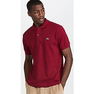 Lacoste Mens Short Sleeve Classic Chine L.12.12 Polo Shirt, Bordeaux Red, 4X-Large