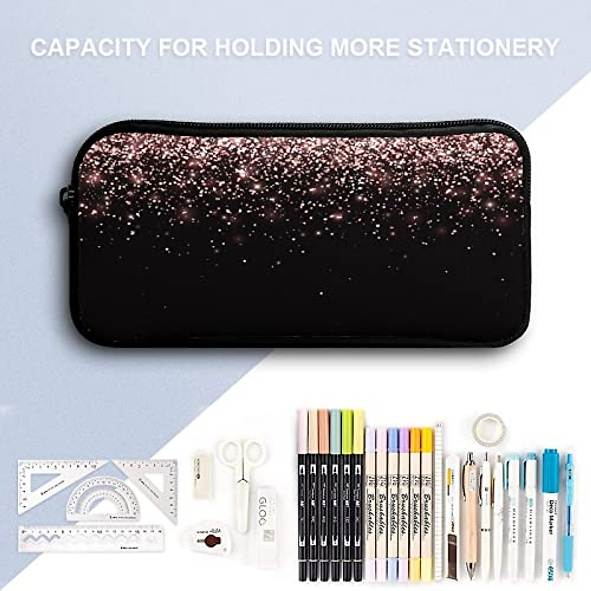 Rose Gold Particles Pencil Case Pencil Pouch Coin Pouch Cosmetic Bag Office Stationery Organizer