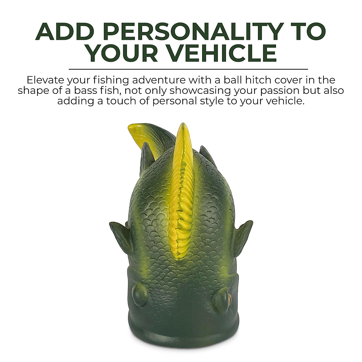 Rivers Edge Products Trailer Ball Cover, 1 7/8 to 2-Inch Trailer Hitch Ball Cover, Fishing Tow Ball Protector, Funny Towing, Trailer, Truck, or RV Accessories, Bass