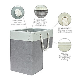 LifeBeWise Stair Basket for Wooden & Carpeted Stairs - 16" x 16" x 10" Foldable Staircase Baskets with Handles, Stair Step Storage Organizer