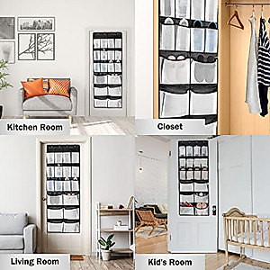 PerfectMart Over the Door Shoe Organizers Hanging Shoe Racks Holders with 6 Extra Large Breathable 12 Normal Mesh Pockets Shoe Holder Storage Hanger Pantry Closet Organizer(59" x 21.6",Black)