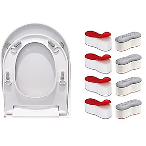 8 Pieces Bidet Toilet Seat Bumpers Height-increasing Pads Universal Toilet Seat Buffer with Strong Adhesive Rubber Bumpers Pads Replacement for Home Hotel Hospital School