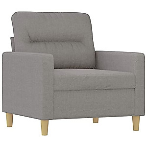 vidaXL Sofa Chair with Footstool Living Room Leisure Relax Single Couch TV Sofa Chair Seating Armchair Seat Furniture Light Gray Fabric