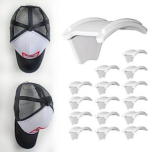 ETOWIFA Adhesive Hat Organizer Rack for Baseball Caps [16 Pack] Hat Holder Floating Display for Wall, Over The Door and Closet, No-Drilling Room/College Dorms Organization & Decor Accessories