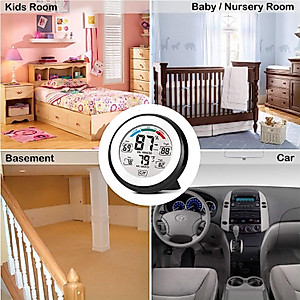 NANGOALA Digital Humidity Monitor Hygrometer Thermometer, Indoor Room Home Temperature Humidity Monitor, Humidity Humidifier Monitor Gauge Meter Reader for Home, Office, Baby Room & Greenhouse