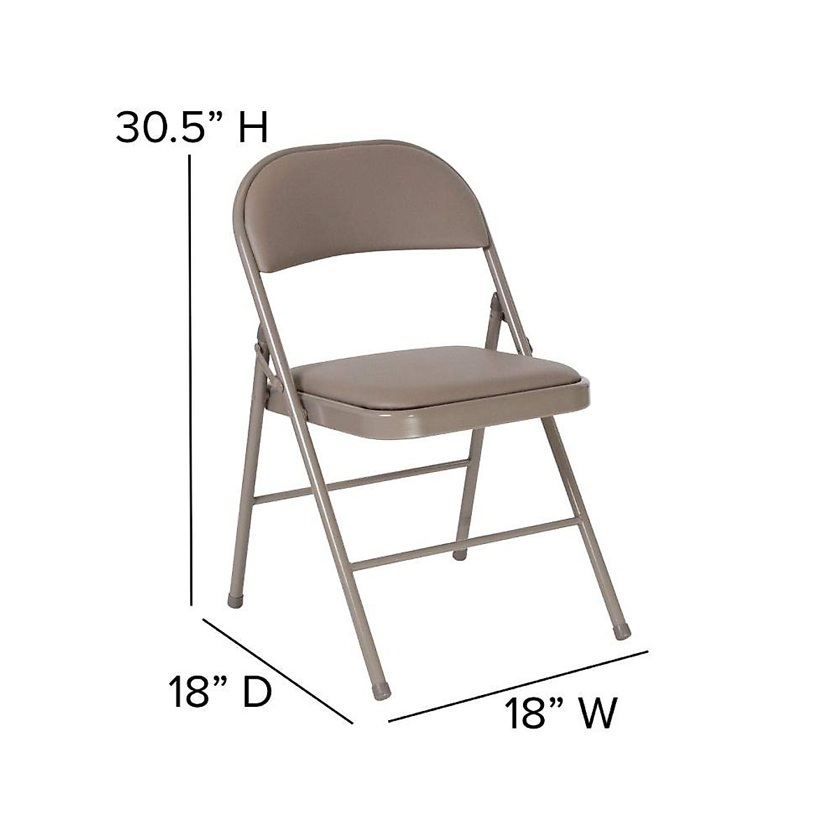 Flash Furniture 4 Pack HERCULES Series Double Braced Gray Vinyl Folding Chair