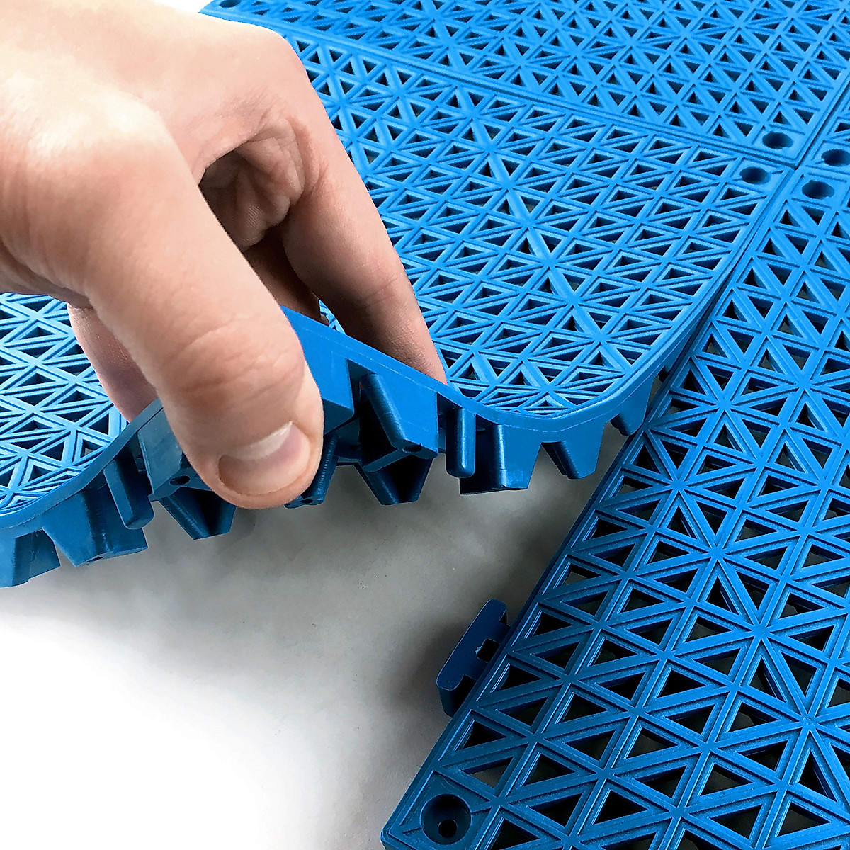 VinTile Modular Interlocking Cushion Floor Tiles Mat Non-Slip with Drainage Holes for Pool Shower Locker-Room Sauna Bath Deck Patio Garage Wet Area Mat (Pack of 6 Tiles - 11-3/4" x 11-3/4", Gray)