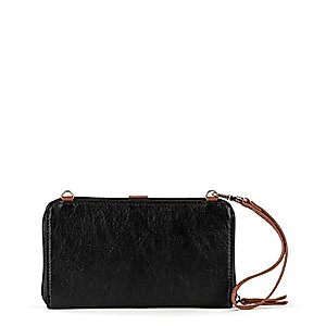 The Sak Iris Smartphone Crossbody Purse - Women's Cellphone Bag & Wallet For Everyday - Convertible Wristlet With Zipper in Black Oynx/Leather