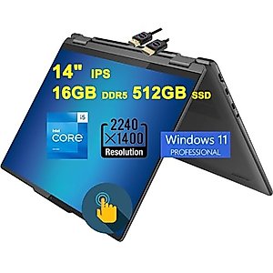 Lenovo Yoga 7i 2-in-1 Laptop | 14" 2.2K IPS Touch 100% sRGB Glossy | 13th Gen Intel 10-Core i5-1335U >i7-1255U | 16GB DDR5 512GB SSD | Backlit Fingerprint Thunderbolt Win11Pro Gray + HDMI Cable