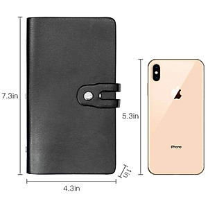 Padike RFID Credit Card Holder Business Card Organizer Business Card Holder , with 96 Card Slots Credit Card Protector for Managing Your Different Cards to Prevent Loss or Damage (Black)