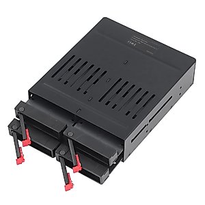 Tangxi 4 Bay HDD Cage 2.5in SATA Ⅰ, SATA Ⅱ, SATA Ⅲ, HDD,Hard Disk, SSD, 5.25in Drive Tray, Computer PC Case Internal 4 Bay 9.5mm 12.5mm Thick Bottom Hard Drives SSDs 6Gbps for Wins