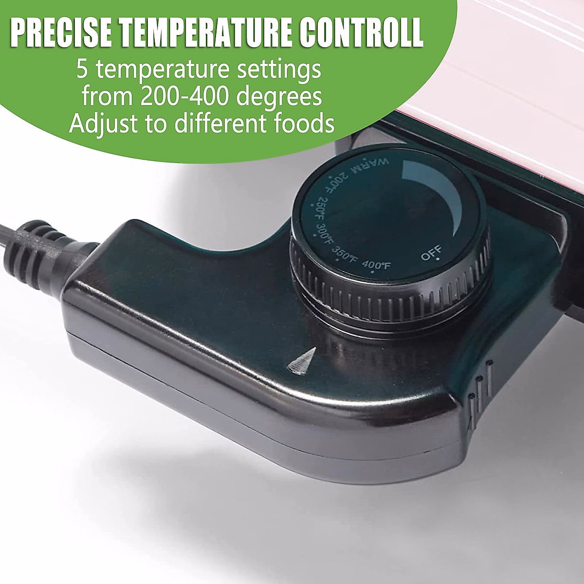 12-inch Nonstick Square Electric Skillet - with Glass Lid, Dishwasher Safe, Pink