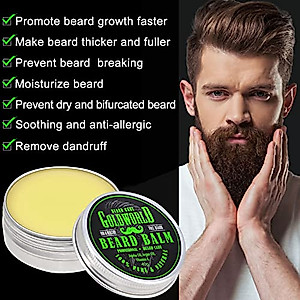 GoldWorld 2 Pack Beard Balm for Beard Grooming,Beard Care,Hair Growth,Unique Chrismast Stocking Stuffers Birthday for Men Him Dad