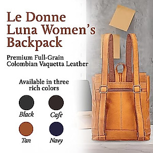 Le Donne Luna Backpack: Stylish, versatile women's bag for work or travel. Professional, multipurpose design. Essential for everyday use.