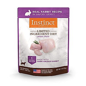 Instinct Limited Ingredient Diet Grain Free Real Rabbit Recipe Natural Wet Cat Food Topper, 3 Ounce (Pack of 24)