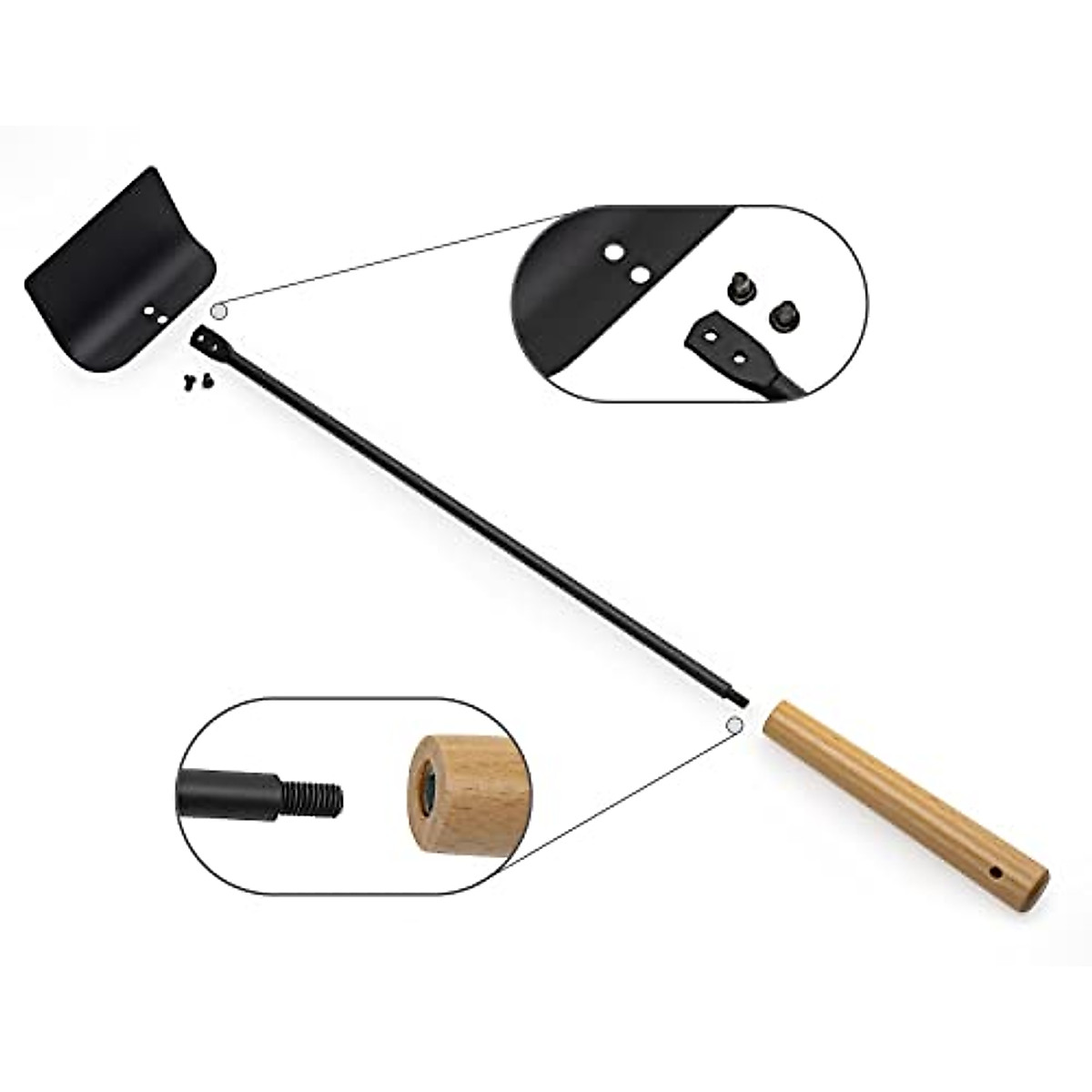 Onlyfire Chef BBQ Charcoal Rake Charcoal Ash Tool, BBQ Cleaner Poker Scraper for Pizza Oven, Kettle, Kamado Grills