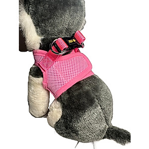 Snazzi Pet Soft Mesh Comfy Step in Dog Vest Harness Tiny XS Small Med Dogs 2-16 lbs Teacup Mini Toy Puppy (Baby Pink, SM 12.5"-13.5" 5-6.5 lbs)