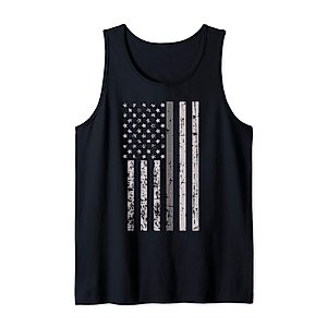 Corrections Officer Gifts Shirt Flag Thin Silver Gray Line Tank Top