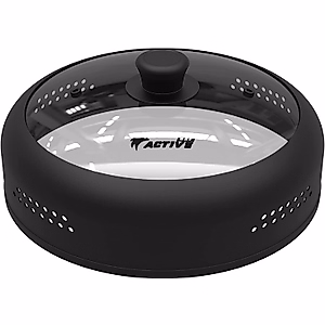 Microwave Cover for Food, Silicone and Glass Splatter Guard Lid for 6–7–8–9-10-10.5 inch Plates & Bowls. By EZY ACTIVE