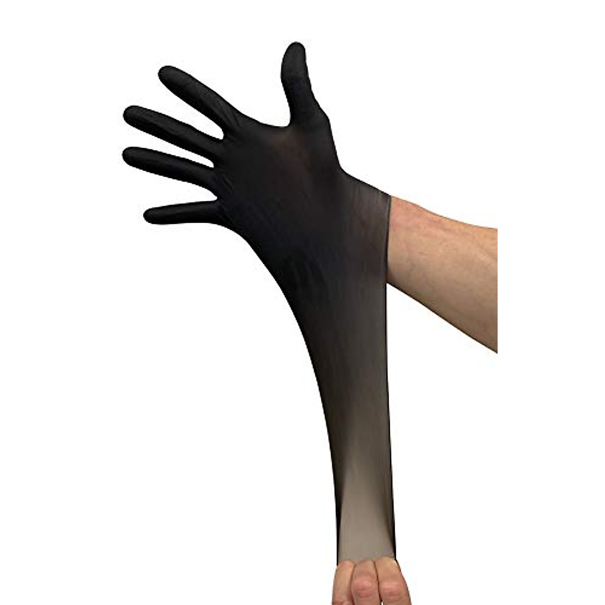 KingSeal LARGE UltraBlack Nitrile Exam Gloves, Medical Grade, Powder Free, 4 MIL, Textured Fingertips - 1 Box of 100 Gloves By Weight