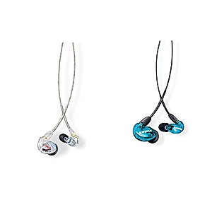 Shure SE425-CL Professional Sound Isolating Earphones - Clear & SE215 PRO Wired Earbuds - Professional Sound Isolating Earphones, Clear Sound & Deep Bass, Blue (SE215SPE)