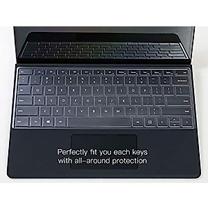 CaseBuy Ultra Thin TPU Keyboard Cover for 2022 2021 Microsoft Surface Pro 9 8 13 inch i5 i7 Touchscreen & Surface Pro X 13" 2020 2019 Protector Accessories, Clear