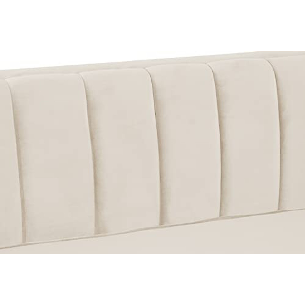 Morden Fort Velvet Loveseat Contemporary Loveast Sofa with Metal Legs Home Theater Upholstered Modern Chesterfield Loveast Sofa Furniture for Living Room Office Bedroom Apartment, Beige