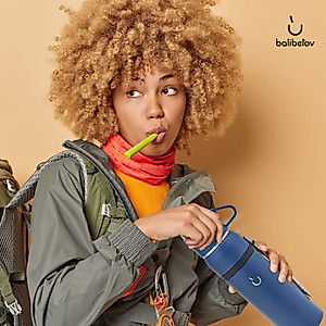 BALIBETOV Camping Thermos for Mate - Vacuum Insulated With Double Stainless Steel Wall- A Mate Thermos Specially Designed as Mate Argentino Kit that includes Bombilla and Mate Cup (Gray)