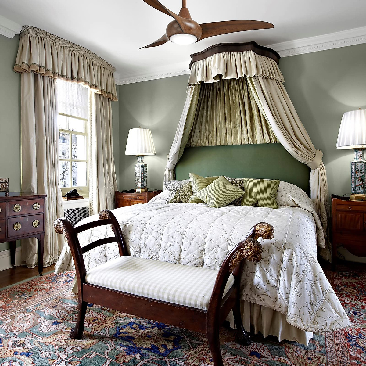 MINKA-AIRE F845-DK Light Wave 44 inch Ceiling Fan with LED Light and Remote Control, Brown Distressed Koa Finish