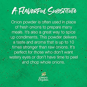 Simply Organic White Onion Powder, Certified Organic | 3 oz | Allium cepa