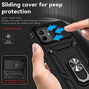 Guzhthi for Samsung Galaxy A04 Case: with Cell Phone Screen Protector Glass and Camera Back Cover Protective Heavy Duty Shockproof Rugged - Military Protection Bumper - Black Jc